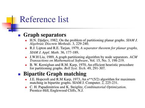 a graph partitioning algorithm by node separators ppt download