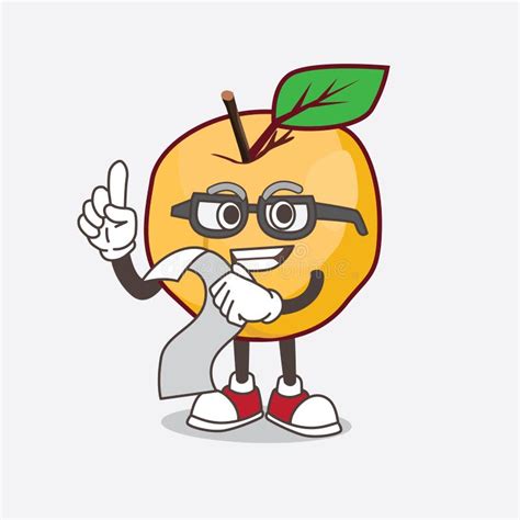 杏卡通吉祥物角色拿着菜单 向量例证 插画 包括有 滋补 营养 附录 果子 表达式 字符 新鲜 175288880