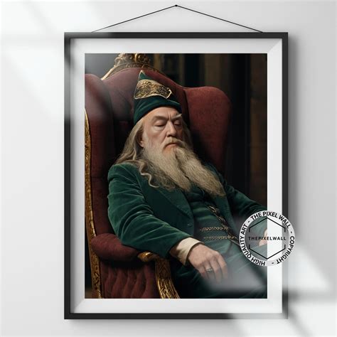 Poster Hogwarts Headmaster Sleeping Poster Wall Art Albus Dumbledore