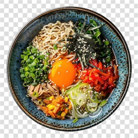 Png Colorful Ramen Bowl Ingredients Premium Ai Generated Psd