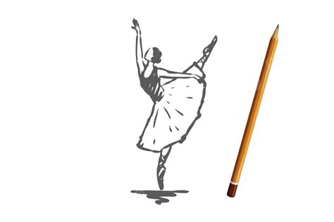 Female Dancing Artistry A Handdrawn Isolated Vector Of A Ballerina In