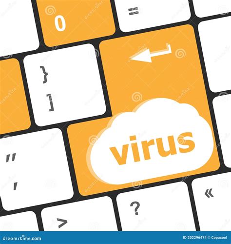 Virus Button On Computer Keyboard It Concept Stock Illustration Illustration Of Design