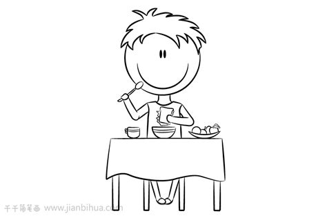 小男孩的日常生活简笔画图片大全 儿童