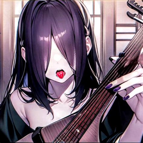 Nakime Playing Her Biwa Kiko Demons Slayer Villain Aesthetic Stuff