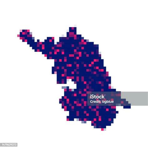 Jiangsu Map In Pixels On White Background向量圖形及更多中國圖片 中國 亞洲 像素畫 Istock