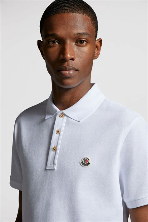 Optical White Logo Patch Polo Shirt Polos And T Shirts For Men Moncler Gb