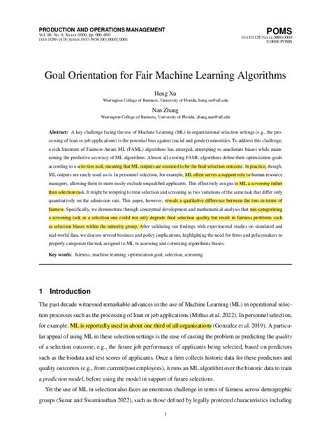 Fillable Online Goal Orientation For Fair Machine Learning Algorithms Fax Email Print Pdffiller