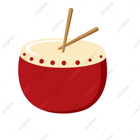 Gambar Drum Kartun Tahun Baru Cina Singa Menari Gendang Png Dan