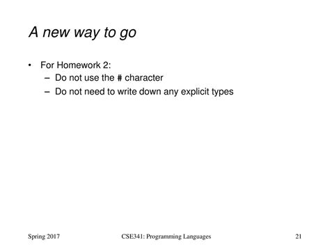 Cse Programming Languages Lecture More Datatypes And Pattern