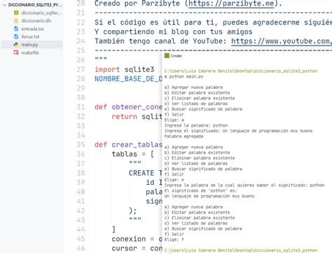 Python Diccionario De Palabras Y Significados Con SQLite Parzibyte S Blog