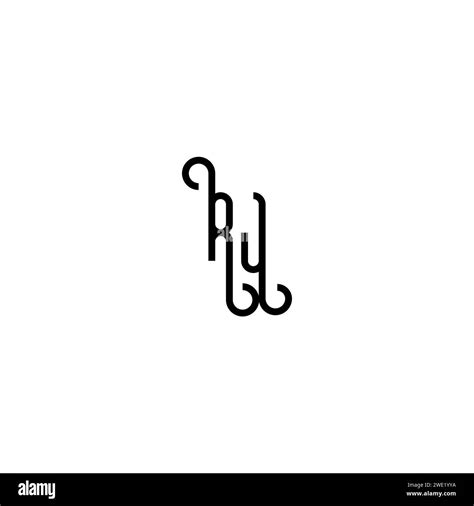 RJ Simple Curved Concept Initial Logo Design Black And White Background Stock Vector Image Art