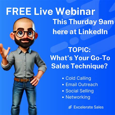 Excelerate Sales On Linkedin 🚀 Join Us For Our Upcoming Linkedin Live