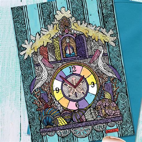 Beach Time Cuckoo Clock Pelican Blank Greeting Card 5x7 Etsy Hong Kong