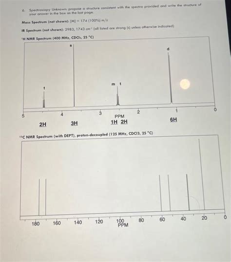 Solved 1 For The Following Please Identify If The H Nmr