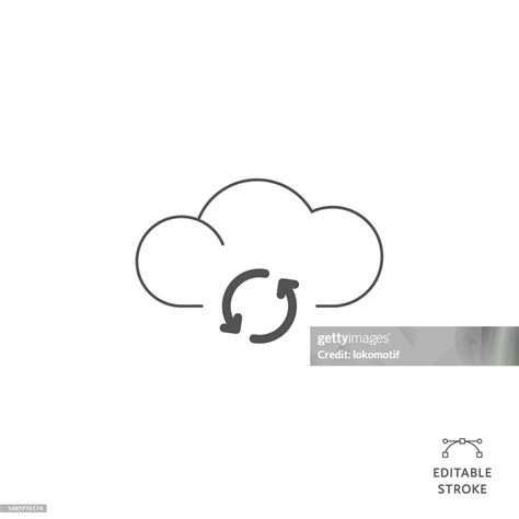 Syncing Cloud Computing Flat Line Icon With Editable Stroke The Icon Is Suitable For Web Design