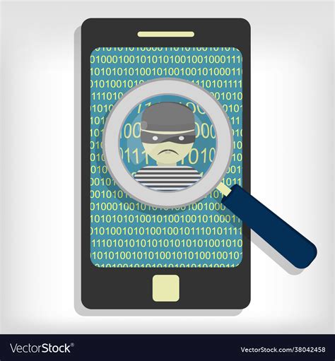 hacker detected on smartphone royalty free vector image
