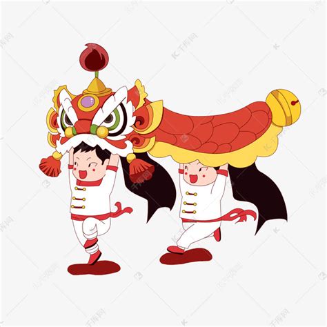 手绘舞狮素材图片免费下载 千库网