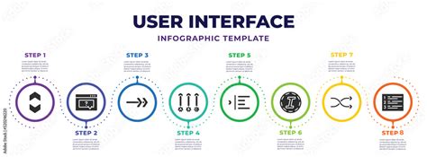User Interface Infographic Design Template With Up And Down Arrow Answer Slim Right Abc Item