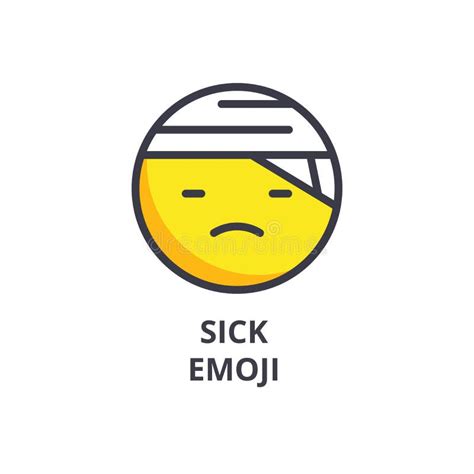 病态的emoji传染媒介线象，标志，在背景，编辑可能的冲程的例证 向量例证 插画 包括有 医疗 表面 116045537
