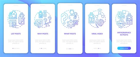 Top Engaging Posts Types Onboarding Mobile App Page Screen 2985478 Vector Art At Vecteezy