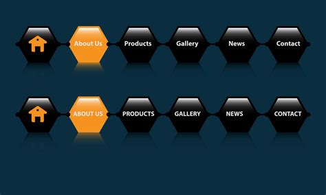 Vector Navigation Buttons Fully Editable With Text In Separate Layer