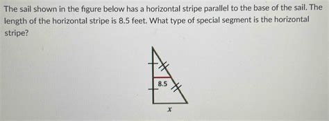 Solved The Sail Shown In The Fgure Below Has A Horizontal Stripe