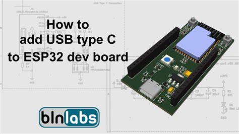 how to add usb type c to esp32 development board blnlabs