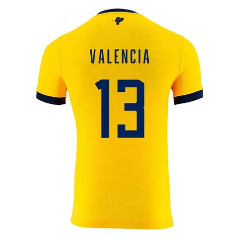 Hombre Camiseta Ecuador Enner Valencia 13 Amarillo 1ª Equipación 22 24