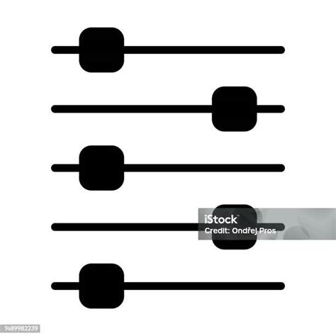 볼륨 믹서 제어 아이콘 필터 사운드 기호 버튼 스위치 기호 벡터 그림 개념에 대한 스톡 벡터 아트 및 기타 이미지 개념 검은색 균형 Istock