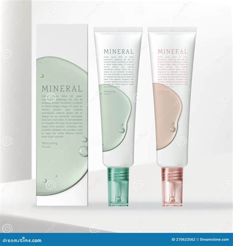 Eye Serum Tube Super Glue Gel Packaging Mockup Cartoon Vector