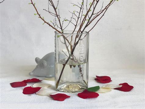 Hexagon Glass Vase Vase From Glass Bottle Polished Edges Cylindrical