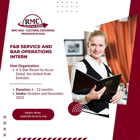 Rmc Asia On Linkedin Hiring Hospitalityindustry Internship