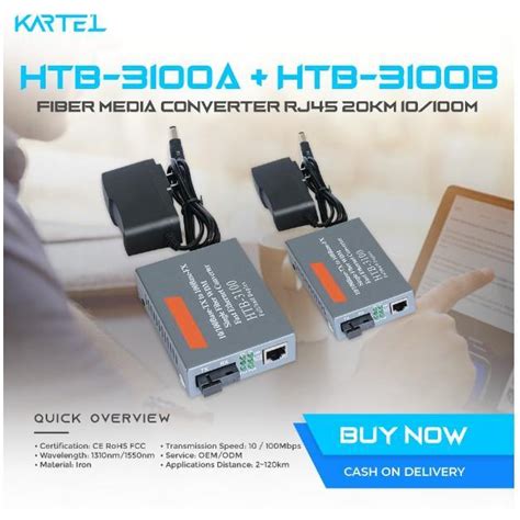 Htb A B Non Gigabit Fiber Optical Media Converter Lazada Ph