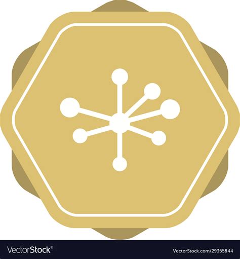 Unique Molecular Structure Glyph Icon Royalty Free Vector