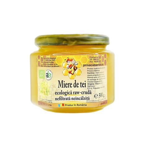 Miere Cruda Nefiltrata De Tei Bio 500g Prisaca Barnova Pret 32 00 Lei