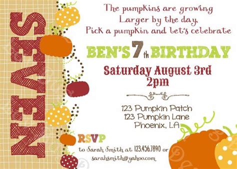 Pumpkin Patch Or Hayride Birthday Party Invitation Printable Party In