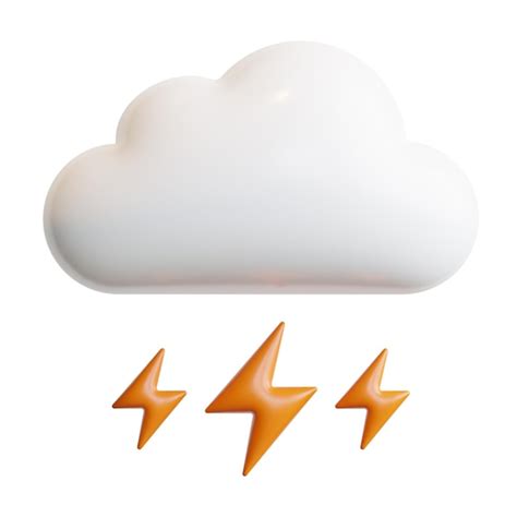 Premium Psd 3d Lightning Weather Concept High Quality Render Illustration