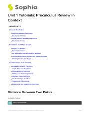 Unit Tutorials Precalculus Review In Context Pdf Unit Tutorials Precalculus Review In