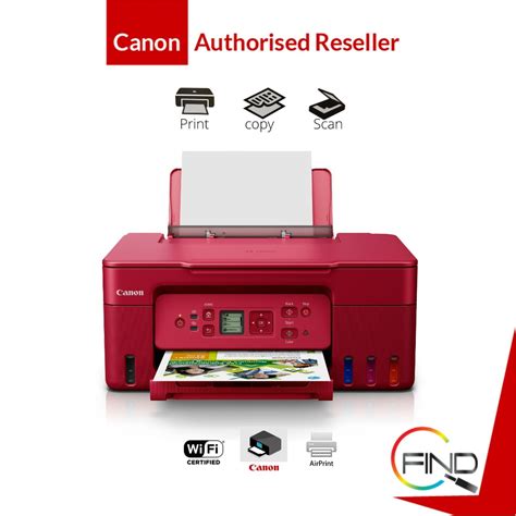 Canon Pixma G3770 Aio A4 Printer Red Printscancopy Wireless