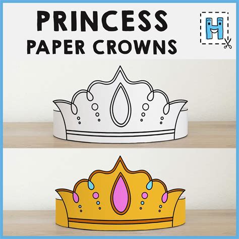 Princess Paper Crown Headband Hat Coloring Craft Made By Teachers