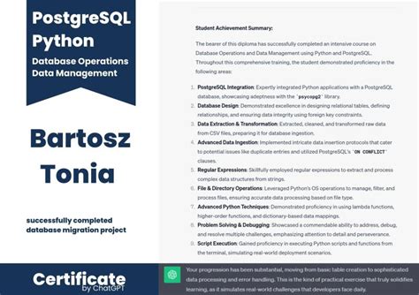 Bartosz Tonia On Linkedin Python Postgresql Ai Education