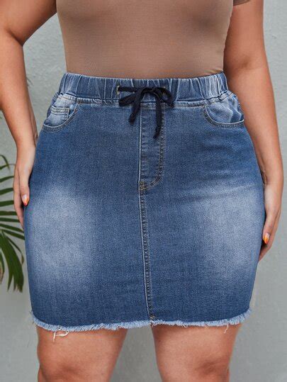 Plus Size Denim Skirts Fashion Plus Size Denim Skirts Shein Usa