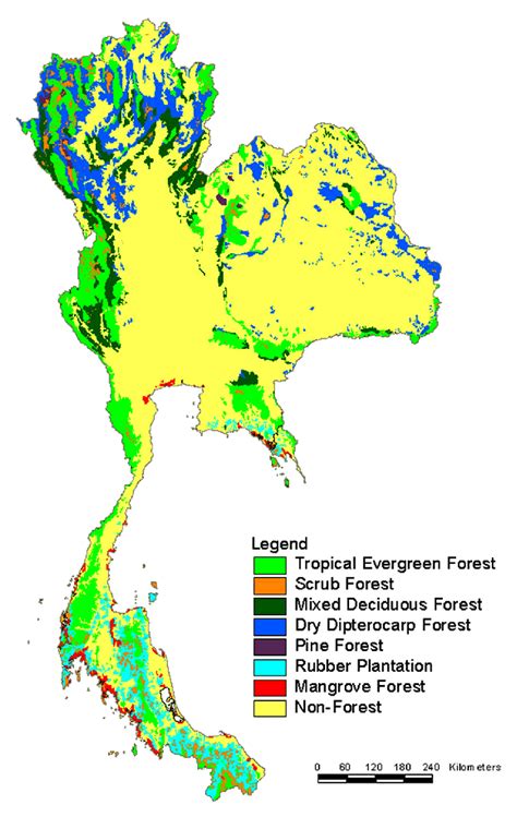Forest Classification Map Of Thailand Modified From Unep 1997