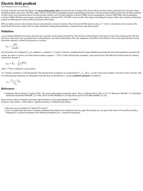 Electric Field Gradient Wikipedia The Free Encyclopedia Pdf