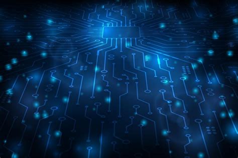 Premium Vector Vector Futuristic Perspective Microchip Cpu Circuit