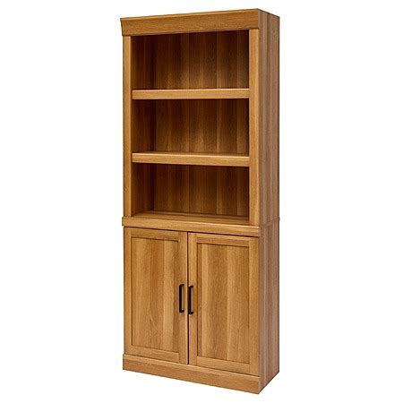 Better Homes And Gardens Glendale 5 Shelf Bookcase With Doors Light Honey Finish Pale Oak 81