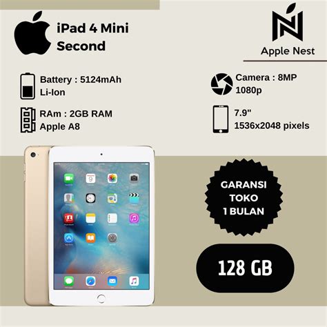 Jual Ipad Mini 4 128gb Wifi Cell Second Shopee Indonesia