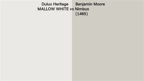 Dulux Heritage Mallow White Vs Benjamin Moore Nimbus 1465 Side By