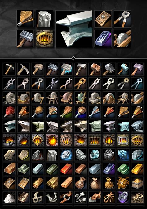 RPG Blacksmithing Icons On Behance