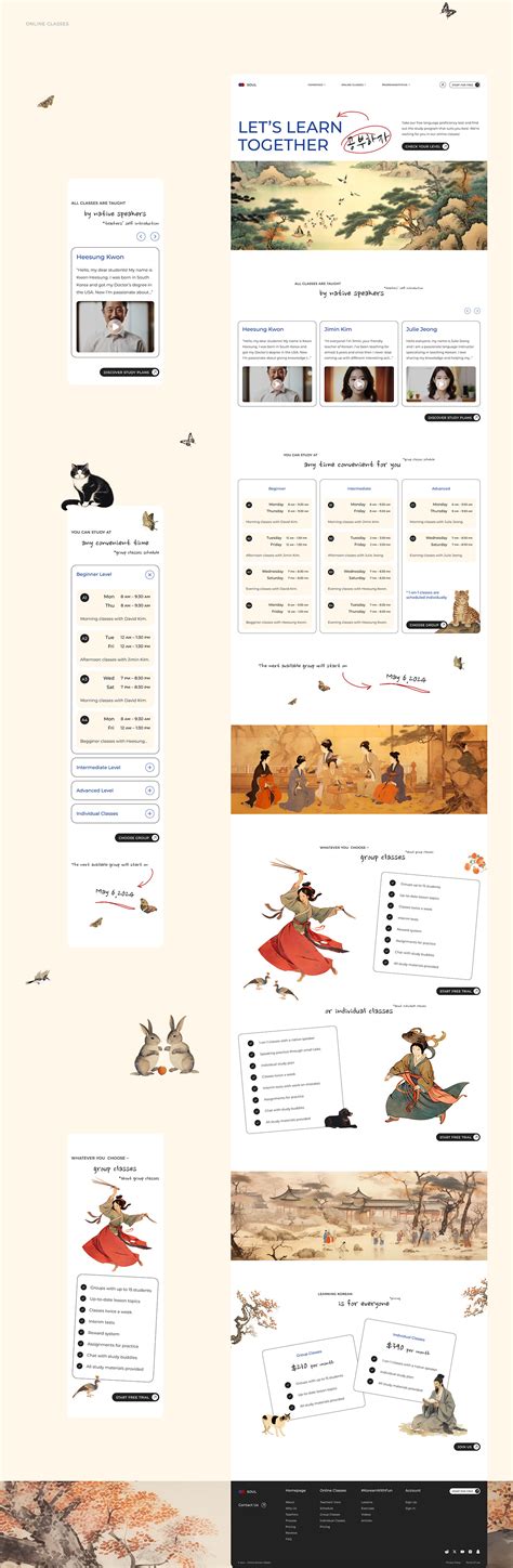 Website For Online Korean Language School Ui Ux Behance